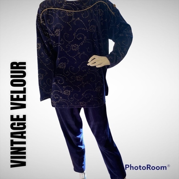 Bob Mackie Studio Pants Jumpsuits Vintage Velour Pantsuit Poshmark